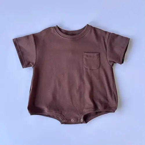 WINNIE + CREW Cory Pocket Romper - Chocolate
