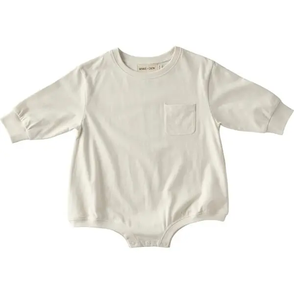 WINNIE + CREW Harley Pocket Romper - Marshmallow