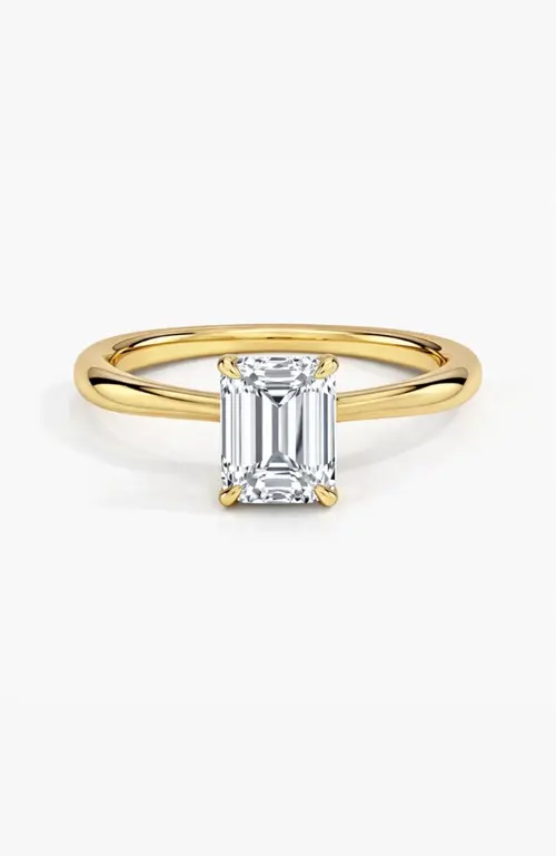 DLORIA Valentina Moissanite 3 Ct. T.w. Emerald Cut Solitaire Ring - Gold