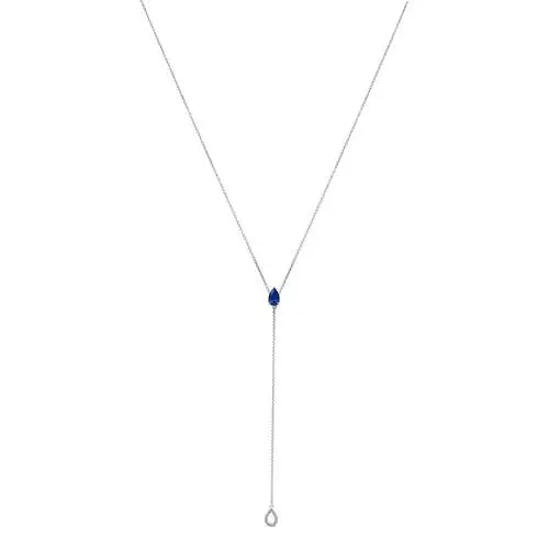 HAUS OF BRILLIANCE Sterling Sapphire And Diamond Y Necklace - Silver