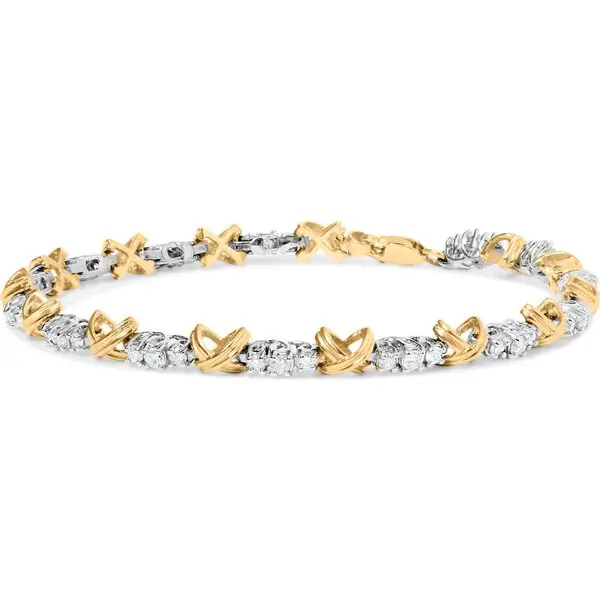 HAUS OF BRILLIANCE 10k Gold 1.00 Cttw Diamond X-link Bracelet - Yellow Gold