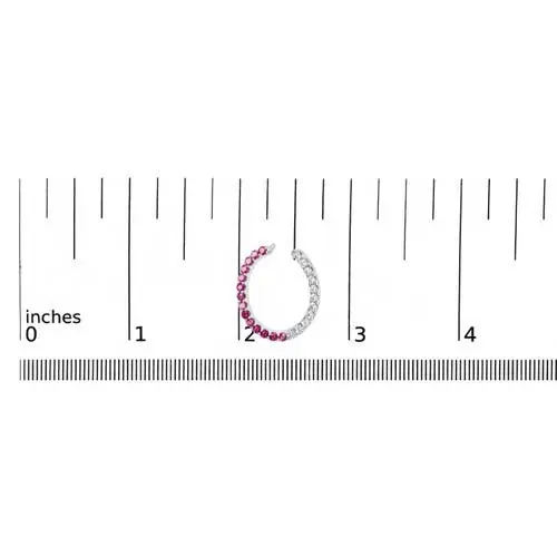 HAUS OF BRILLIANCE Sterling Lab Created Ruby And White Sapphire Hoop Earrings