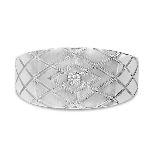 HAUS OF BRILLIANCE Sterling Diamond Accent Geometric Band Ring - Silver