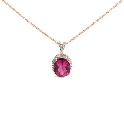 HAUS OF BRILLIANCE 14k Rose Gold Vermeil Sterling Silver Diamond And Quartz Pendant Necklace - Rose Gold Over Silver