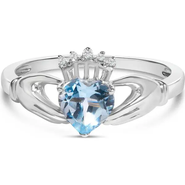 HAUS OF BRILLIANCE Sterling Heart Claddagh Ring - Silver