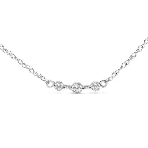 HAUS OF BRILLIANCE Sterling 1/5 Cttw Lab Grown Diamond Station Necklace - Silver