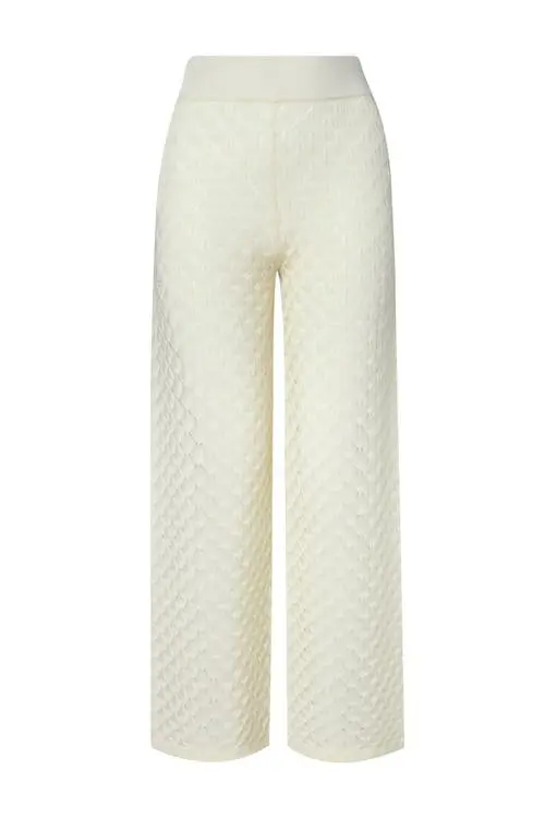 MALINA Alissa Knitted Wide Leg Pants - Cream