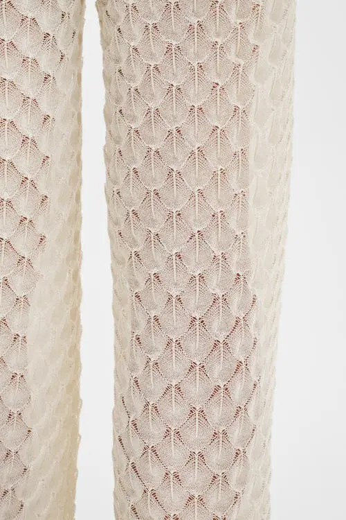 MALINA Alissa Knitted Wide Leg Pants - Cream