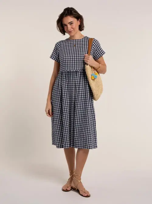BRAKEBURN Perla Gingham Midi Dress