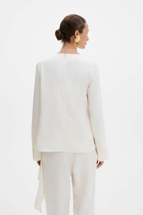 MALINA Melandy Draped Cape Blouse