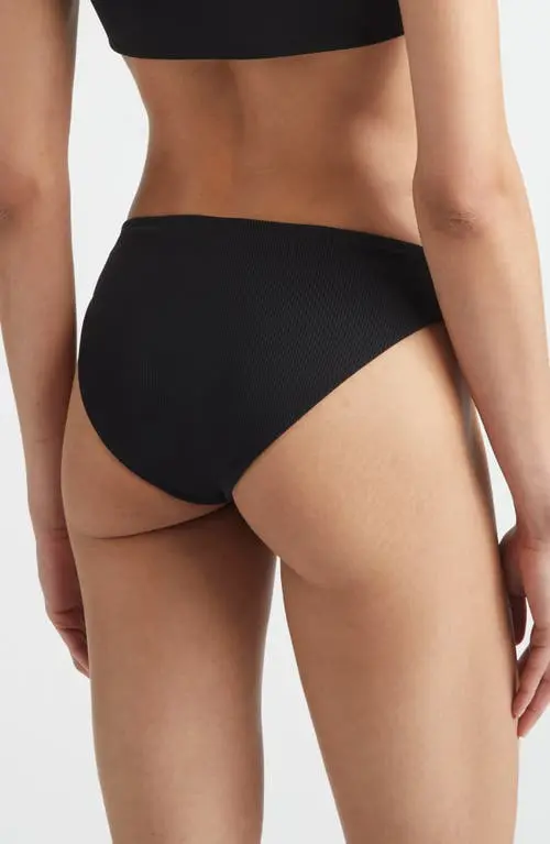 TOTEME Side Button Ribbed Bikini Bottoms - Black