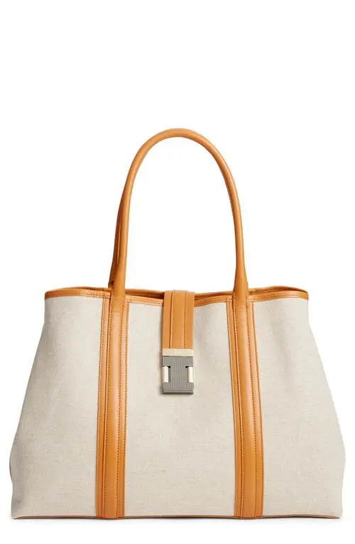 CHRISTIAN LOUBOUTIN Nox Linen Canvas Tote Bag - N005-natural