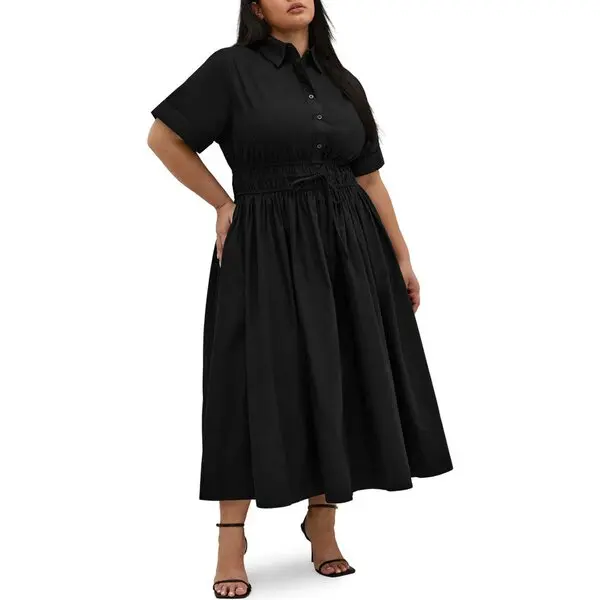 City Chic Lana Shirtdress - Black