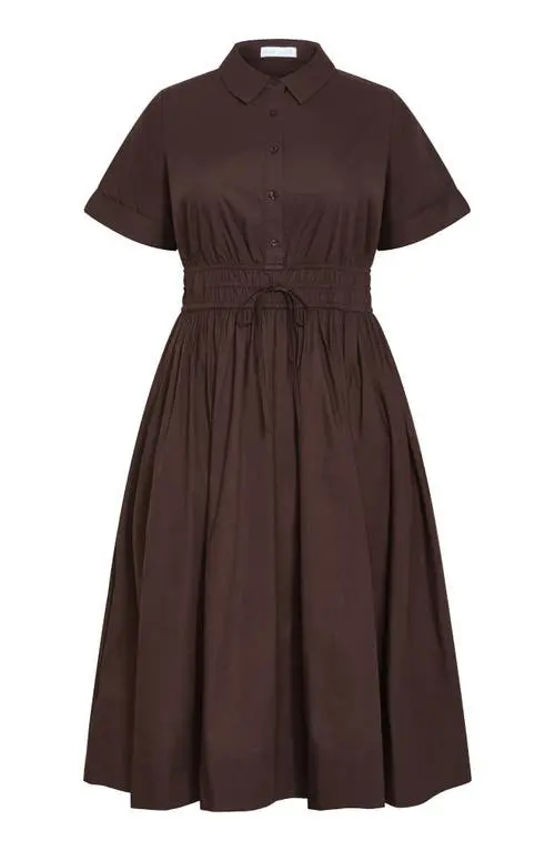 City Chic Lana Shirtdress - Chocolate