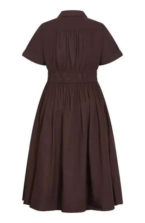 City Chic Lana Shirtdress - Chocolate