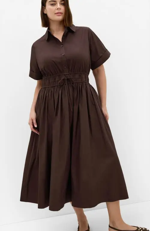 City Chic Lana Shirtdress - Chocolate