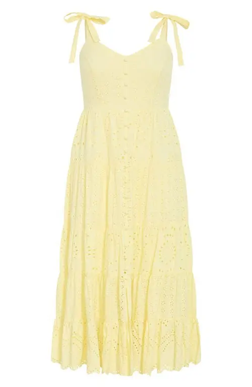 City Chic Allegra Eyelet Lace Midi Sundress