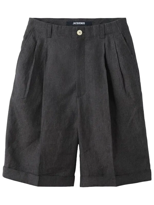 Jacquemus Le Short Pastro Linen Shorts - Grey