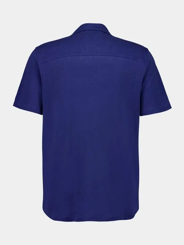 Majestic Filatures Linen Short Sleeve Shirt - Blue