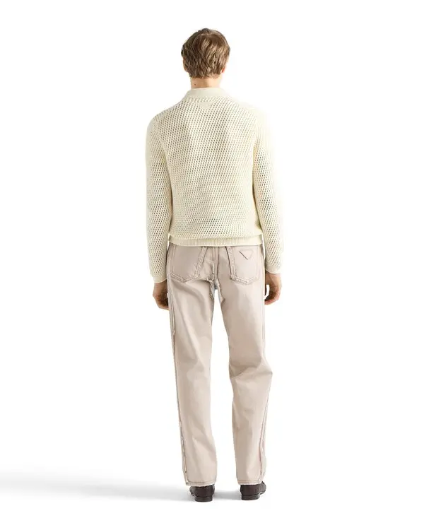Prada Linen And Cotton Cardigan - Neutral