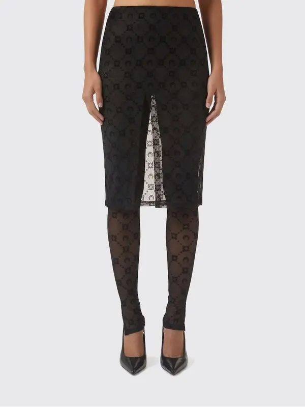 MARINE SERRE Monogram Mesh Pencil Skirt
