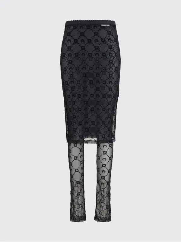 MARINE SERRE Monogram Mesh Pencil Skirt