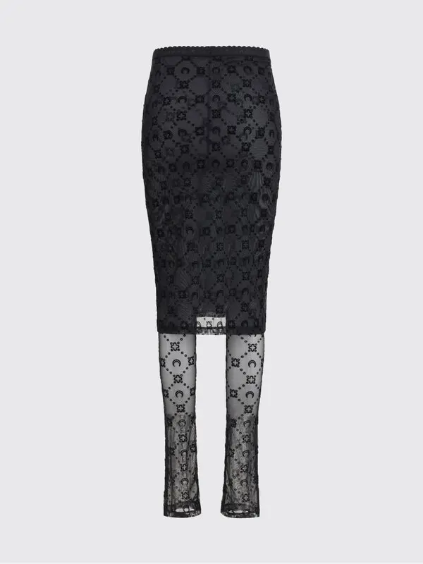 MARINE SERRE Monogram Mesh Pencil Skirt