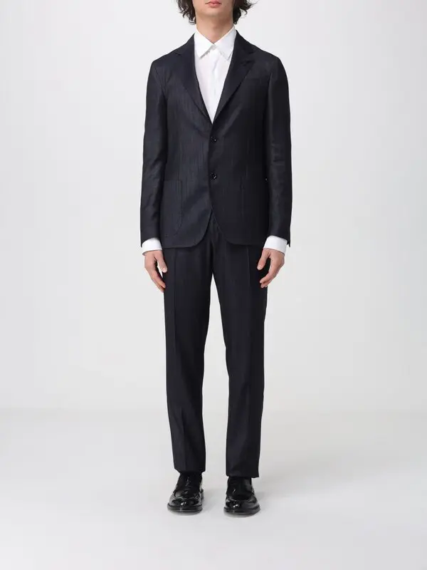 LARDINI Single-breasted Suit In Wool Blend - Blue