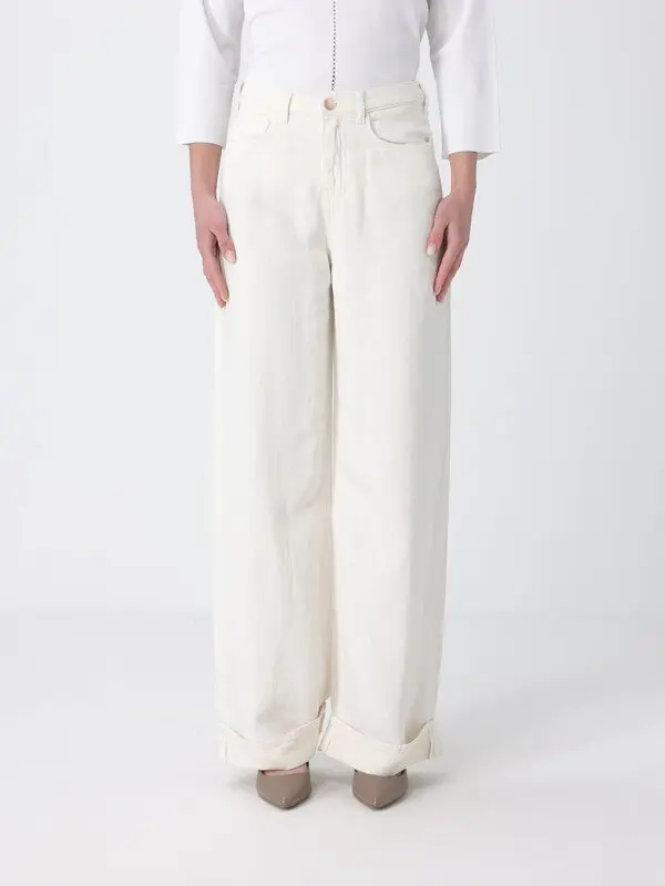 Emporio Armani Denim Wide-leg Jeans - Milk