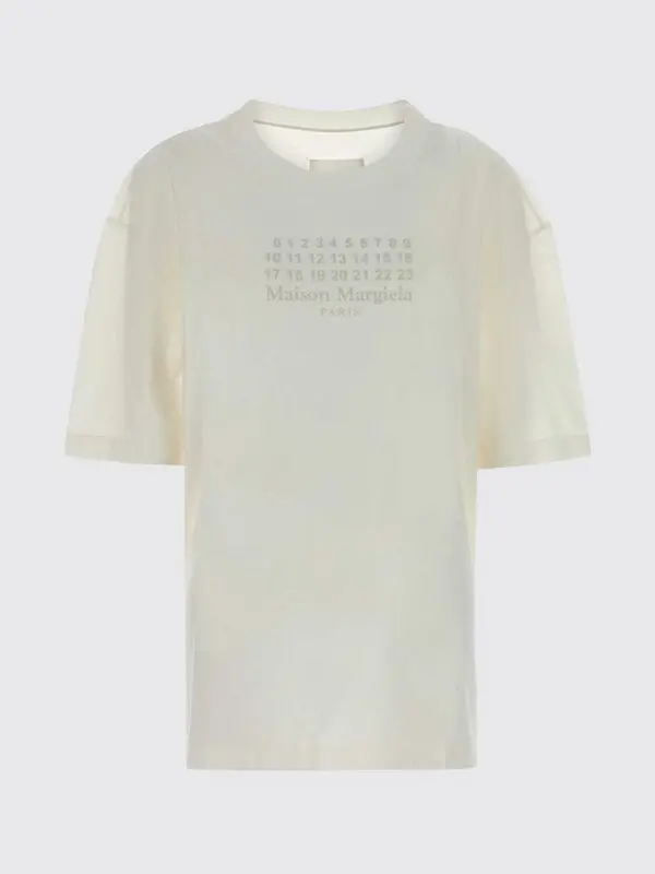 MAISON MARGIELA Cotton T-shirt With Numeric Logo - White