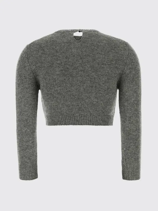 JIL SANDER Cropped Ribbed Sweater - Grey