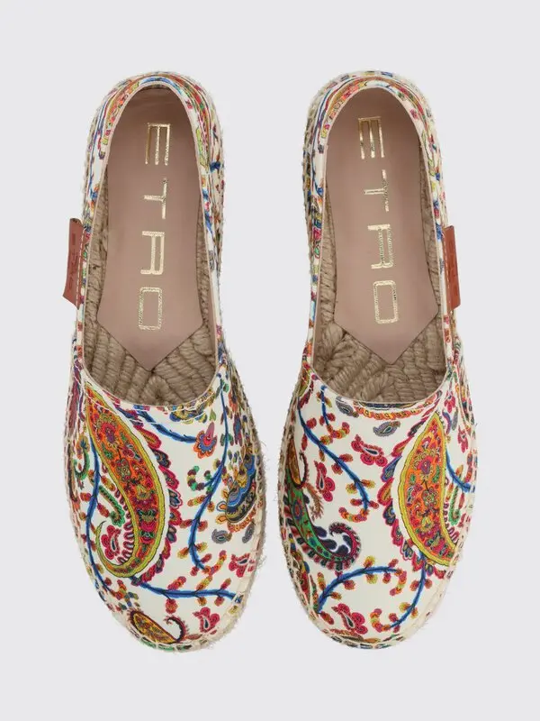 Etro Paisley Print Cotton Espadrilles - Multicolor