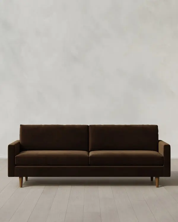 Quince Atlas Midcentury Sofa In Performance Velvet - Java
