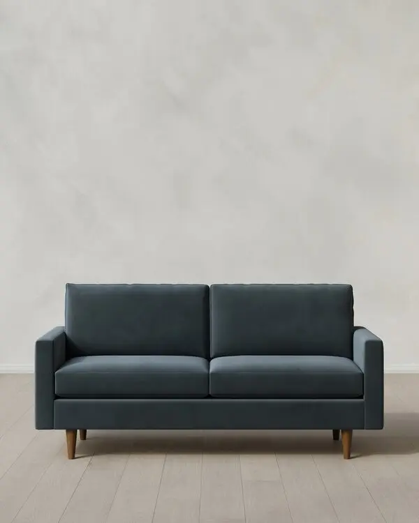 Quince Atlas Midcentury Sofa In Performance Velvet - Pine