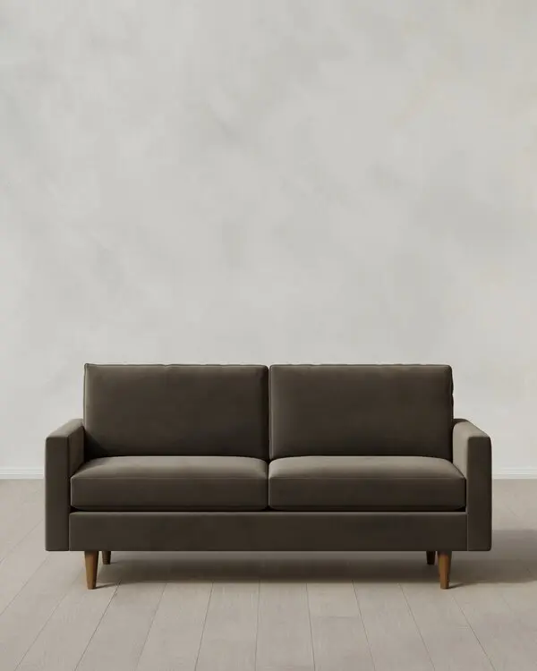 Quince Atlas Midcentury Sofa In Performance Velvet - Sable