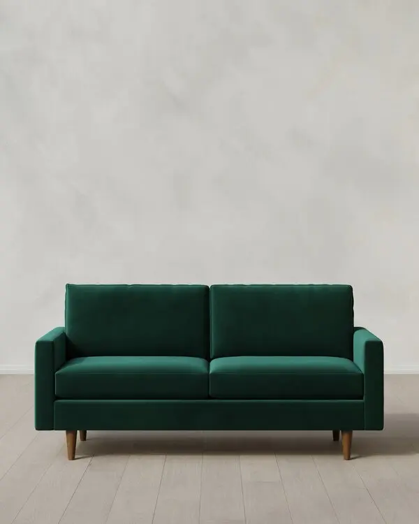 Quince Atlas Midcentury Sofa In Performance Velvet - Spruce