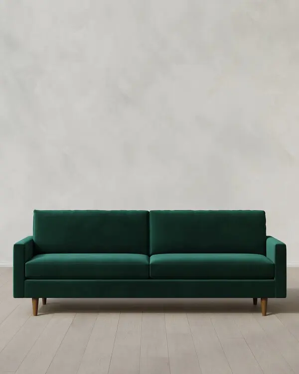 Quince Atlas Midcentury Sofa In Performance Velvet - Spruce