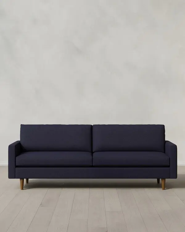 Quince Atlas Midcentury Sofa In Performance Basketweave - Navy