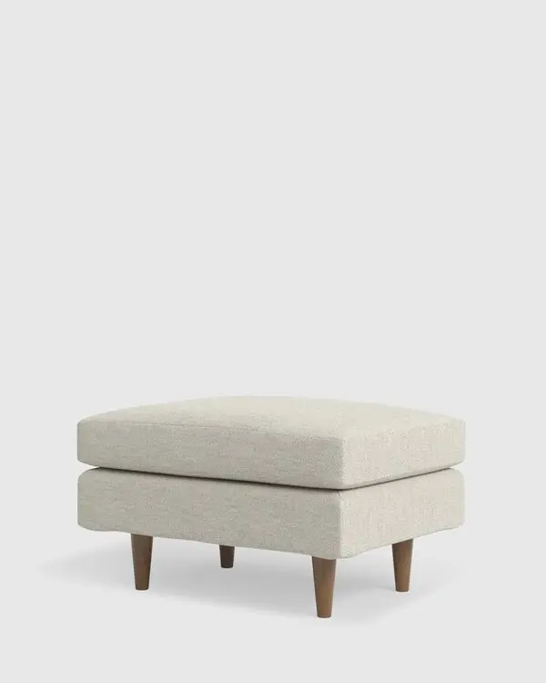 Quince Atlas Midcentury Ottoman In Performance Basketweave - Navy