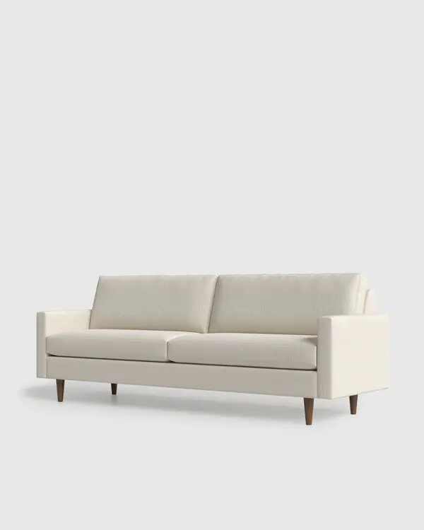 Quince Atlas Midcentury Sofa In Performance Chenille Linen Blend - Ink