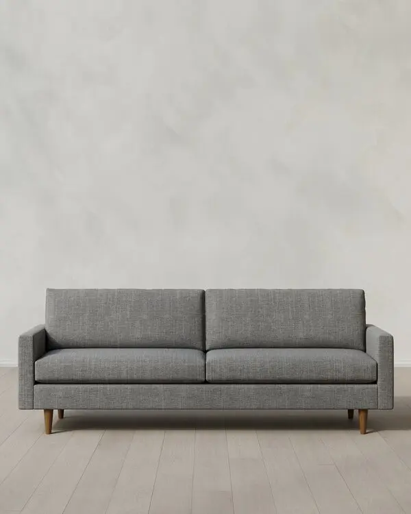 Quince Atlas Midcentury Sofa In Performance Chenille Linen Blend - Slate