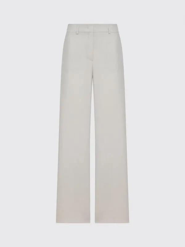 Giorgio Armani Wide Leg Linen Trousers - Grey