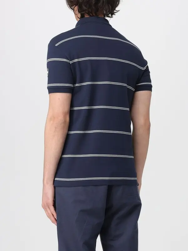 COLMAR Striped Cotton Polo Shirt - Navy