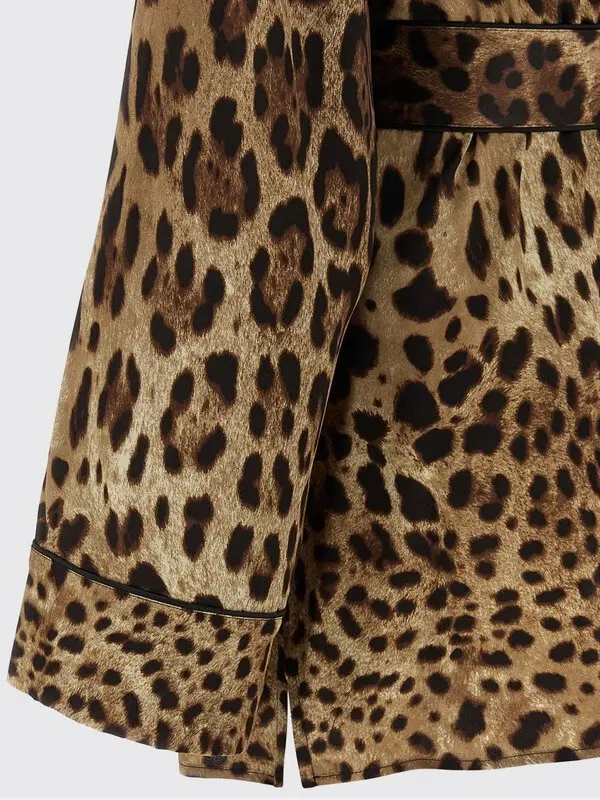 Dolce & Gabbana Leopard Print Belted Shirt - Brown