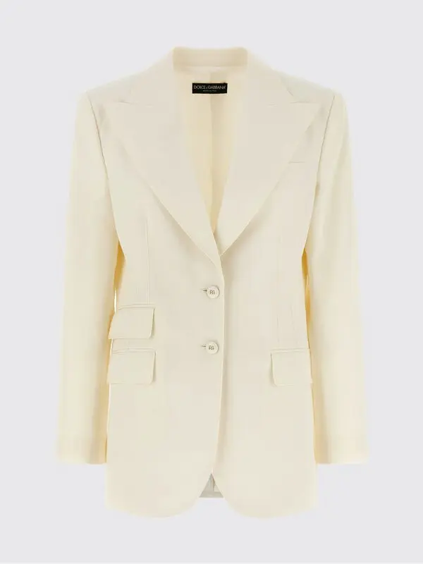 Dolce & Gabbana Single-breasted Virgin Wool Blazer - White