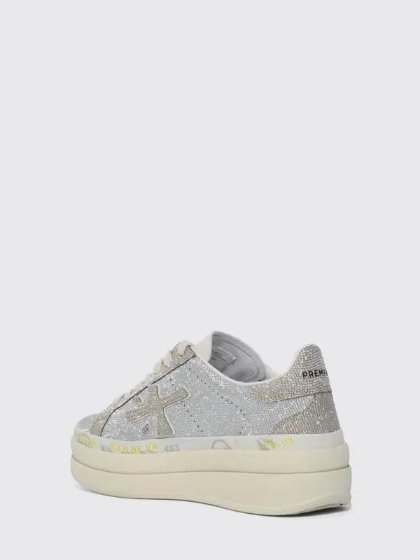 Premiata Claudia Rhinestone Embellished Lace-up Sneakers - Silver