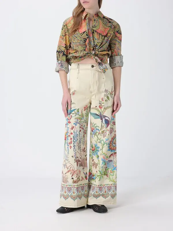 Etro Printed Wide Leg Jeans