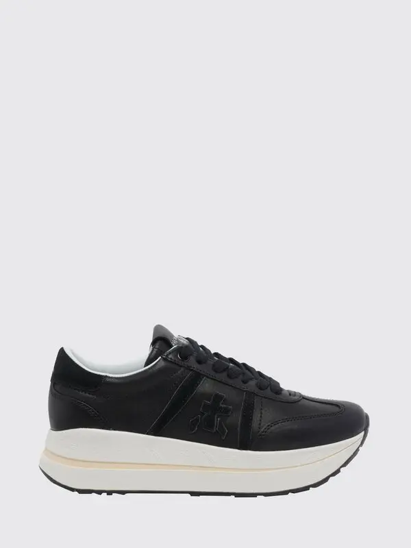 Premiata Leather Lace-up Platform Sneakers - Black