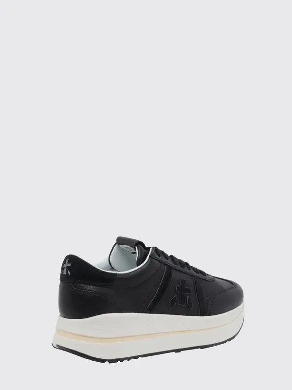 Premiata Leather Lace-up Platform Sneakers - Black