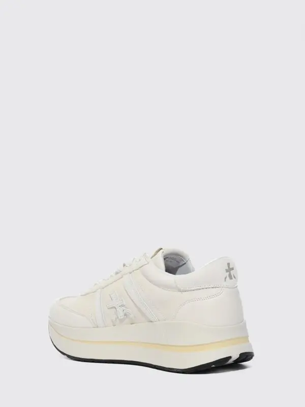 Premiata Leather Lace-up Platform Sneakers - White